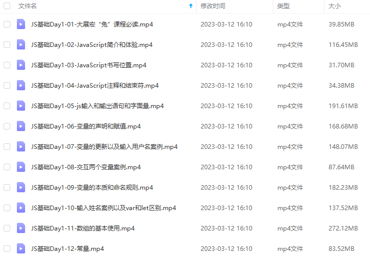 前端javascript入门到精通全套视频教程：javascript核心进阶es6语法、api、js高级等基础知识和实战教程 爱学资源站